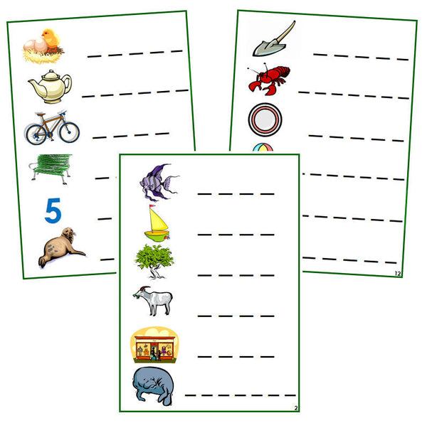 Green Phonogram Spelling Cards (Set 1) - Montessori Print Shop