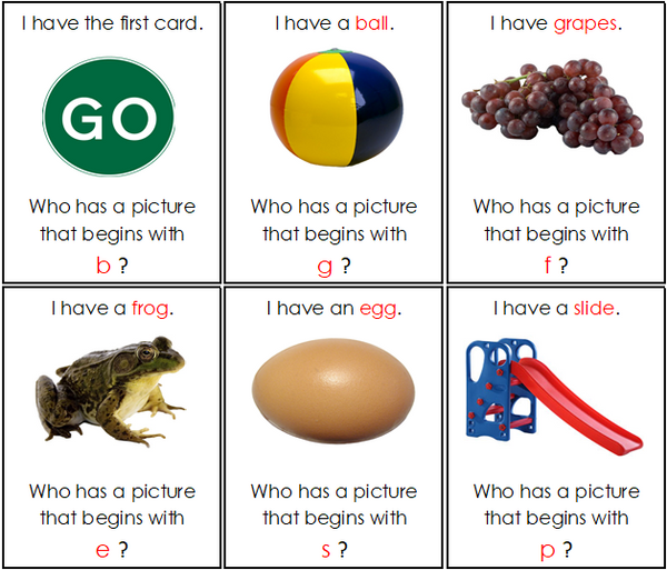 I Have, Who Has Game Beginning Sounds - Montessori Print Shop