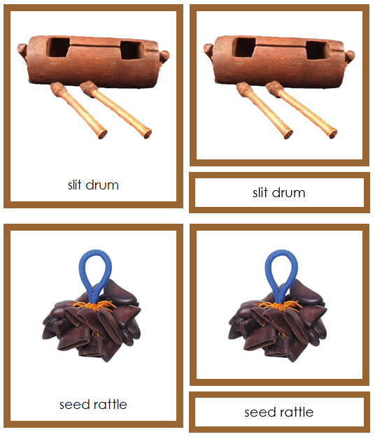 World Musical Instruments Bundle (color borders) - Montessori Print Shop