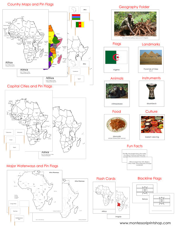 Montessori Geography Continent Cards - Montessori Print Shop