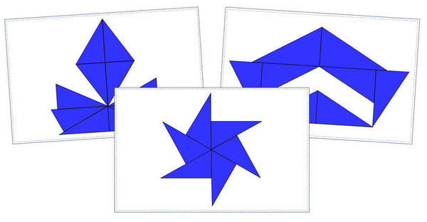 Blue Constructive Triangles Design Cards Set 1 - Montessori Print Shop