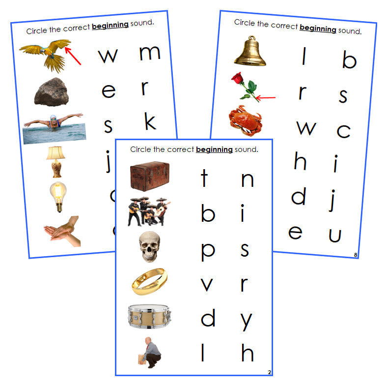 Blue Initial Sound Choice Cards (photos) - Montessori Print Shop