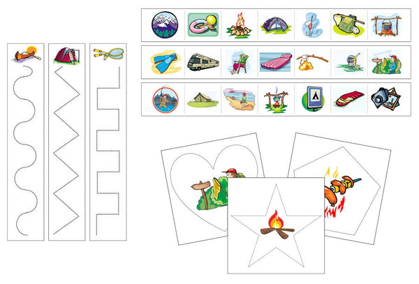 Camping Cutting Work - Montessori Print Shop
