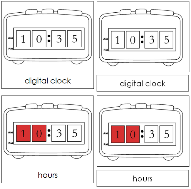 Clock Nomenclature Cards - Montessori Print Shop