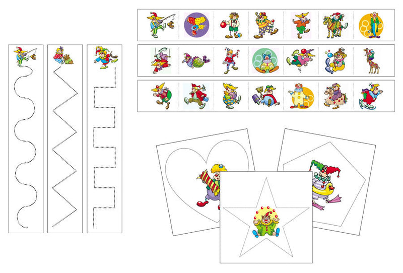 Clowns Cutting Work - Montessori Print Shop