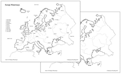 European Waterways Map - Montessori Print Shop