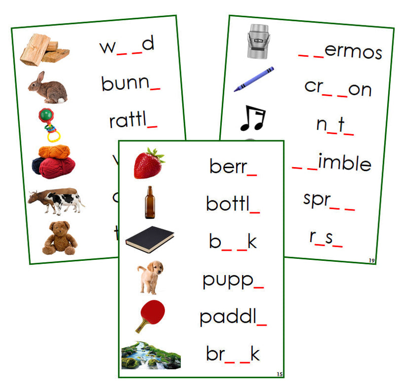 Green Phonogram Sound Cards Set 2 (photos) - Montessori Language Series ...