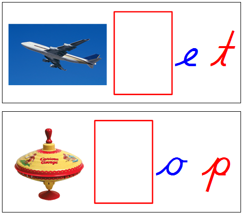 Moveable Alphabet Initial Sound Cards (cursive) - Red/Blue - Montessori ...