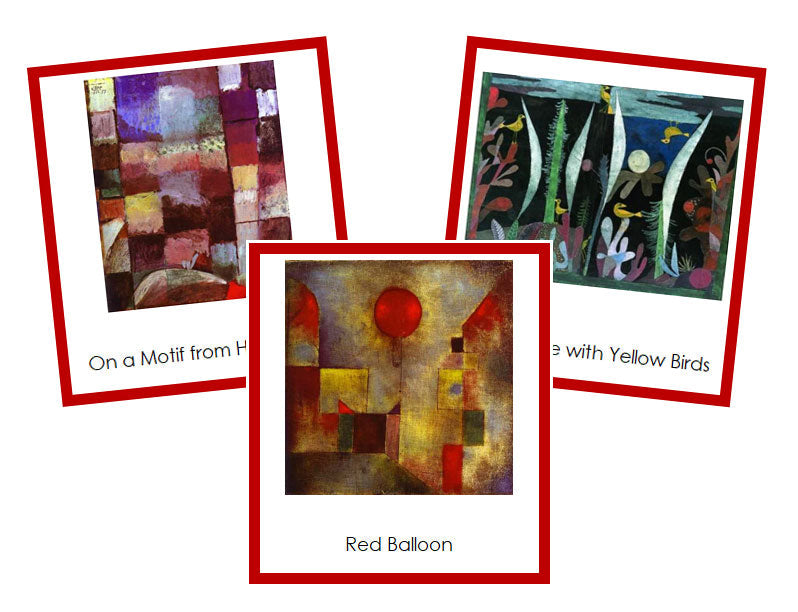 Paul Klee Art Cards (borders) - Montessori Art Cards - Montessori Print ...