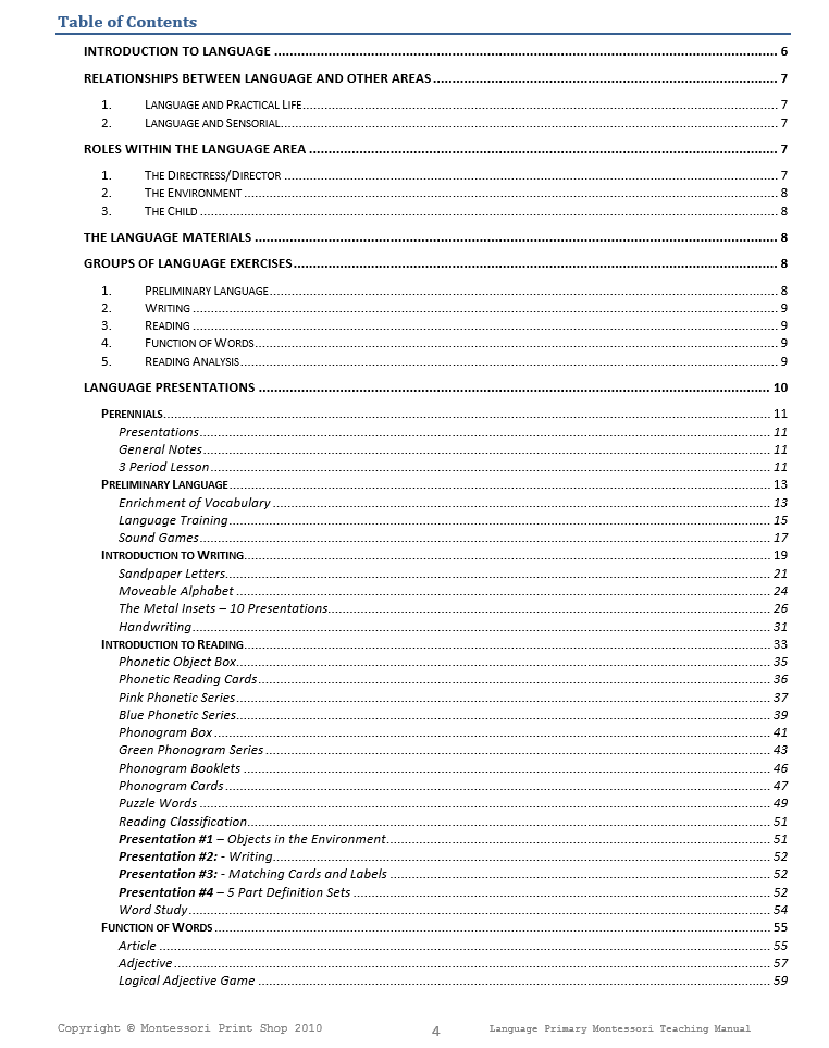Primary Montessori Teaching Manuals Bundle - Montessori Print Shop