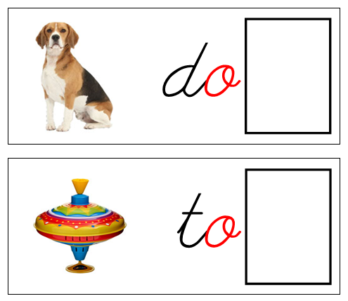 Montessori Moveable Alphabet Ending Sound Cards (cursive) - Black/Red ...