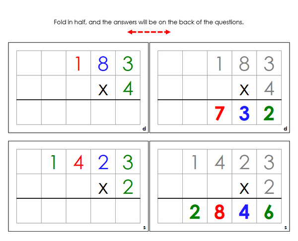 Montessori Multiplication Command Cards (color-coded) - Montessori ...