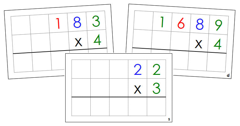 Montessori Multiplication Command Cards (color-coded) - Montessori ...