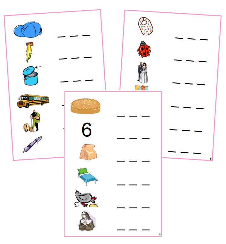 Pink Spelling Cards - Montessori Print Shop