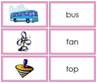 Pink Words & Picture Cards - Montessori Print Shop