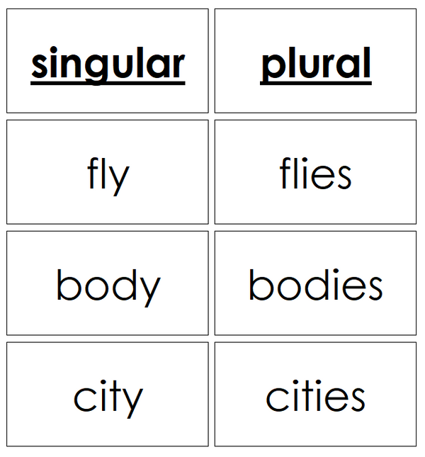 Plural Series Cards - Montessori Print Shop