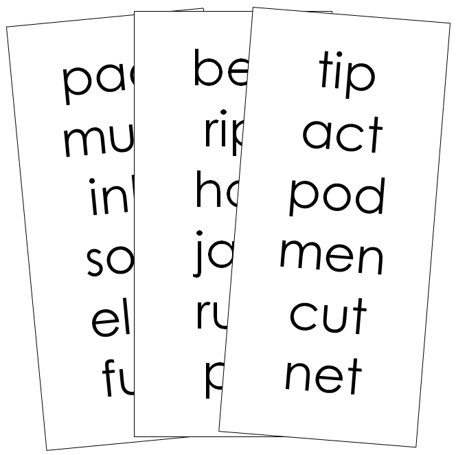Word Lists (Step 1) - Montessori Print Shop