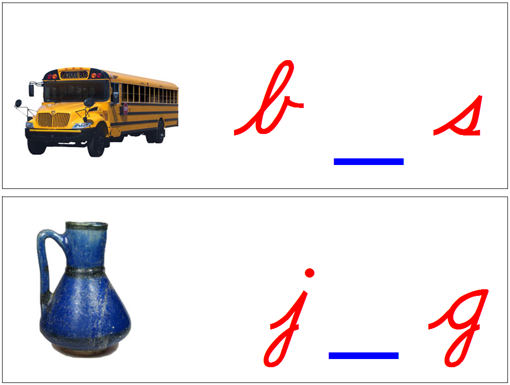 Montessori Moveable Alphabet Vowel Sound Cards (wood-cursive) - Red ...