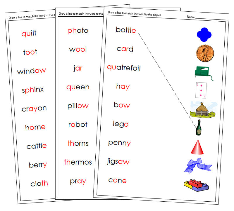 Phonogram Word & Picture Match Set 2 (Step 3) - Montessori Print Shop ...