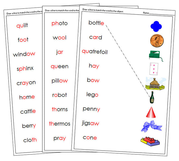 Phonogram Word & Picture Match Set 2 (Step 3) - Montessori Print Shop ...