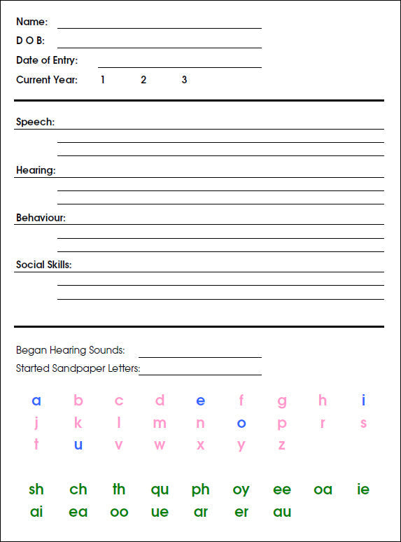 Montessori Language Record - Montessori Print Shop