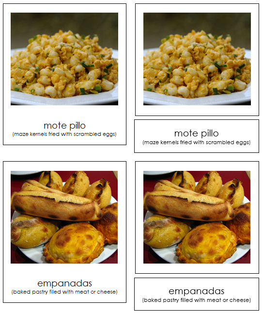 South American Food Cards - Montessori Print Shop
