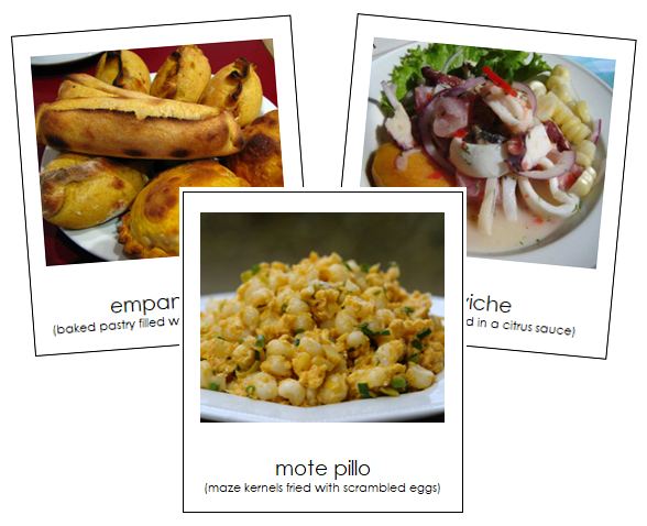 South American Food Cards - Montessori Print Shop