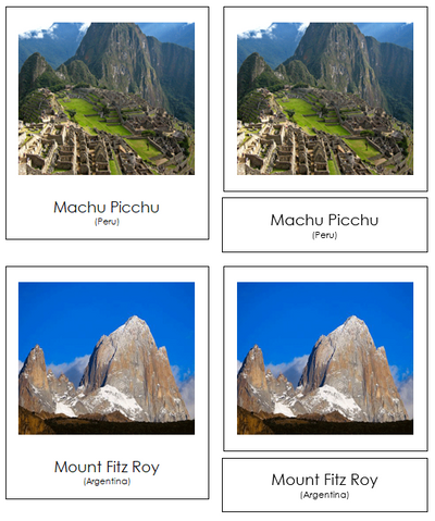 South American Landmark Cards - Montessori Print Shop