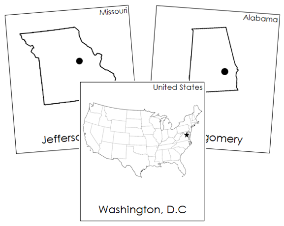 United States Capital Cities Map - Montessori Geography - Montessori ...